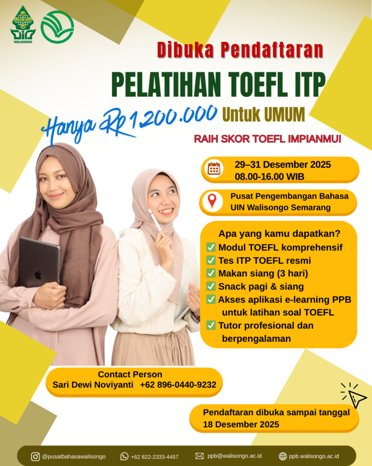 Pelatihan TOEFL & TES ITP TOEFL – Pusat Pengembangan Bahasa